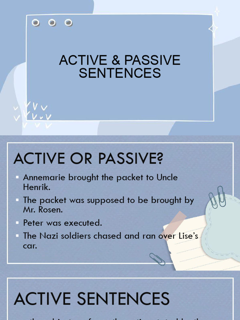 Active & Passive Sentences | PDF