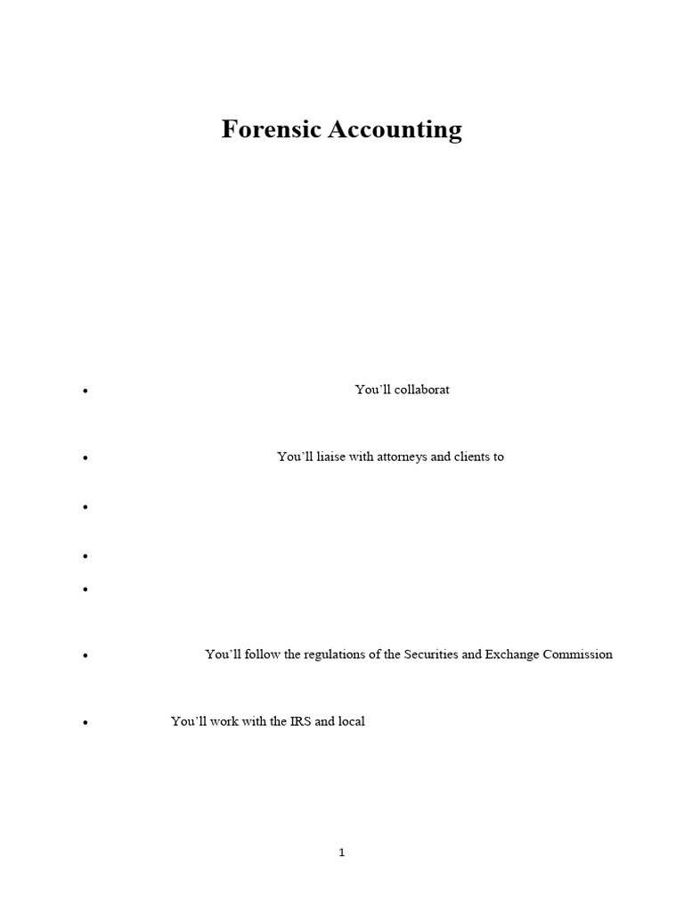 forensic accounting | PDF | Fraud | Accounting