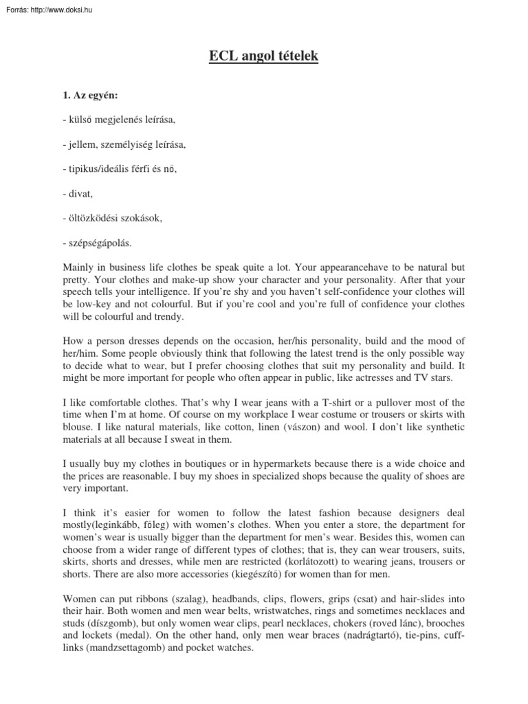 Ecl b2 English 1 | PDF