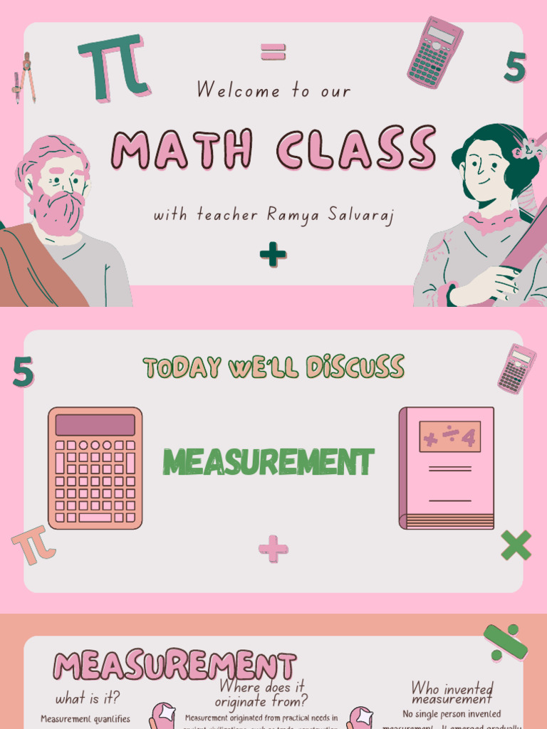 Pink Green Bright Aesthetic Playful Math Class Presentation PDF | PDF ...