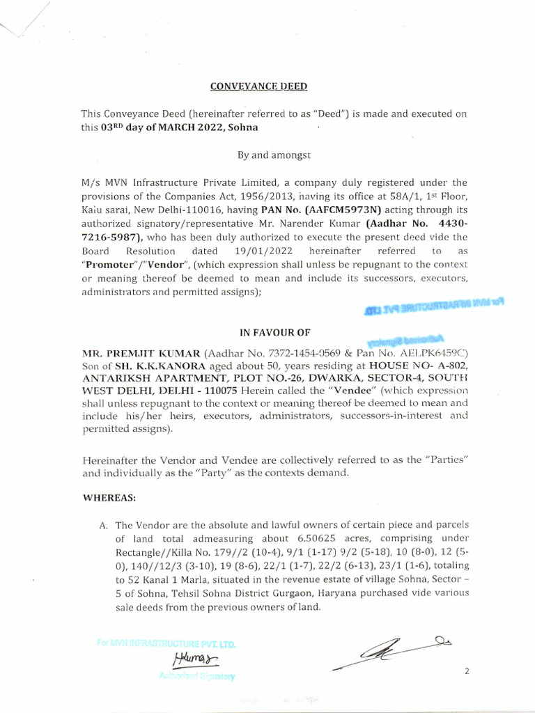 Conveyance Deed | PDF