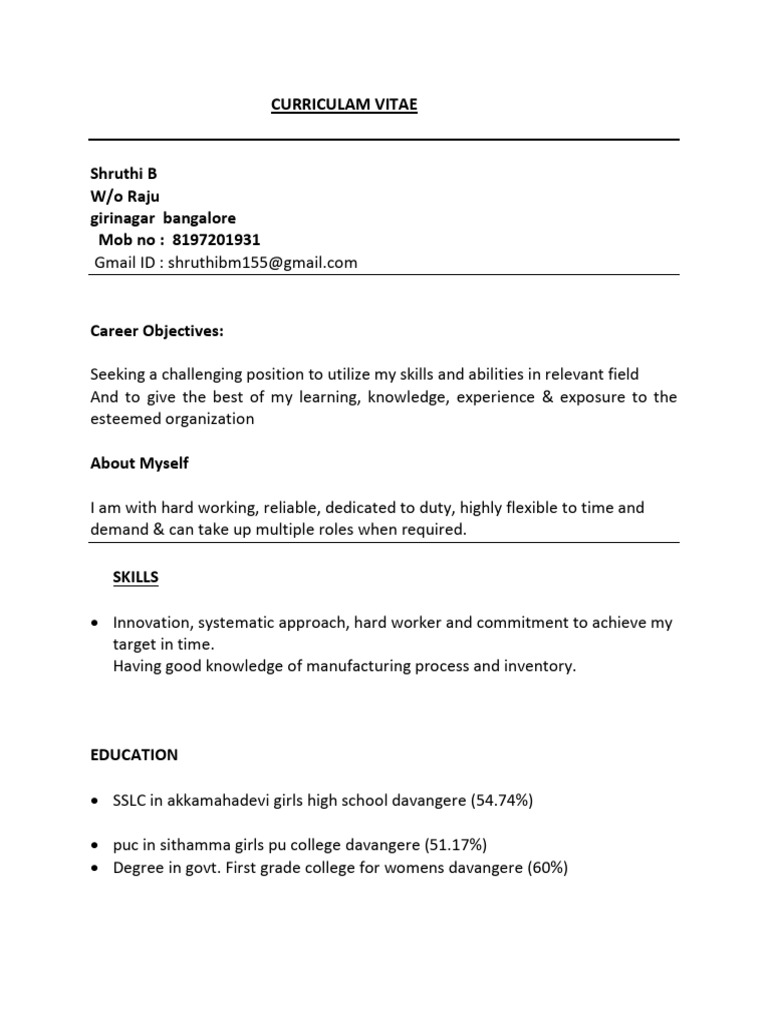 Curriculam Vitae | PDF