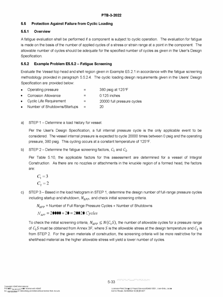 Fatigue Evaluation in ASME PTB-3-2022 | PDF | Fatigue (Material ...