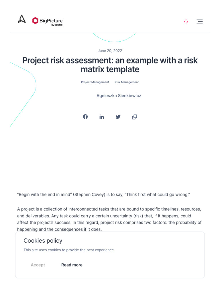Project Risk Assessment Matrix Guide | PDF | Risk | Matrix (Mathematics)