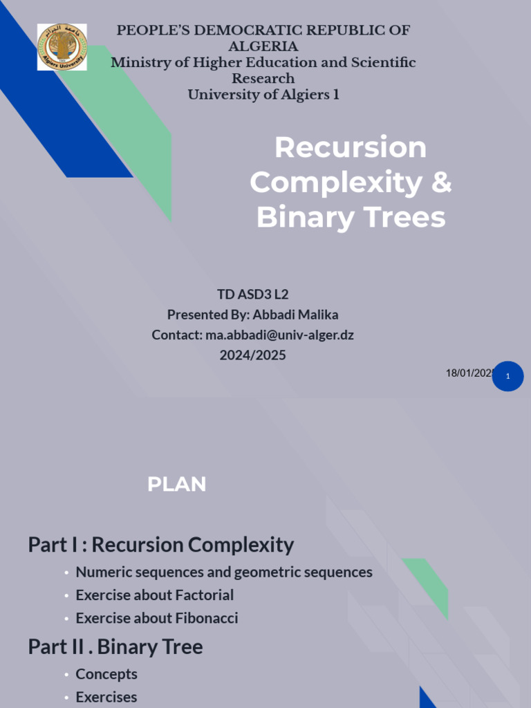 TD Recursion Binary Tree | PDF | Boolean Data Type | Mathematics