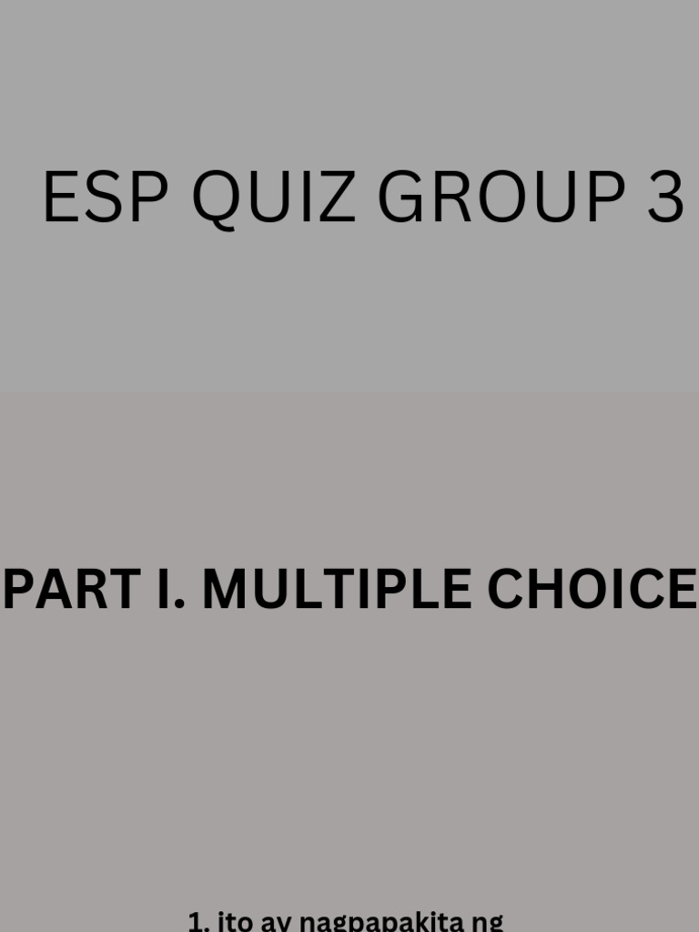 Esp Quiz Group 3 | PDF