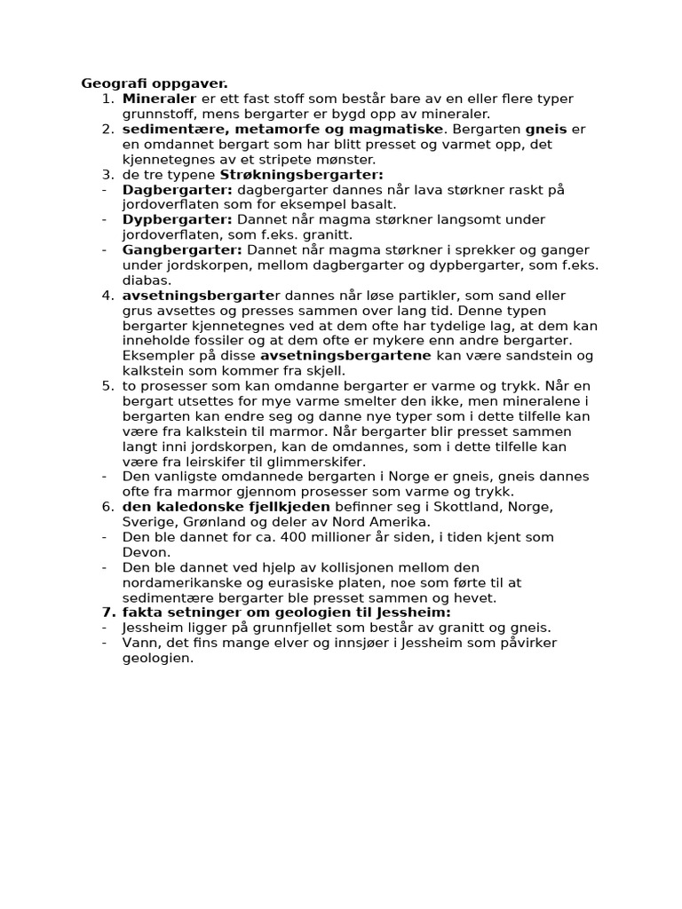 Geografi Oppgaver | PDF
