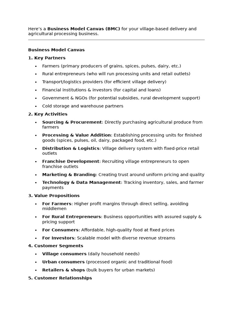Business Model Canvas (BMC) | PDF | Logistics | Retail
