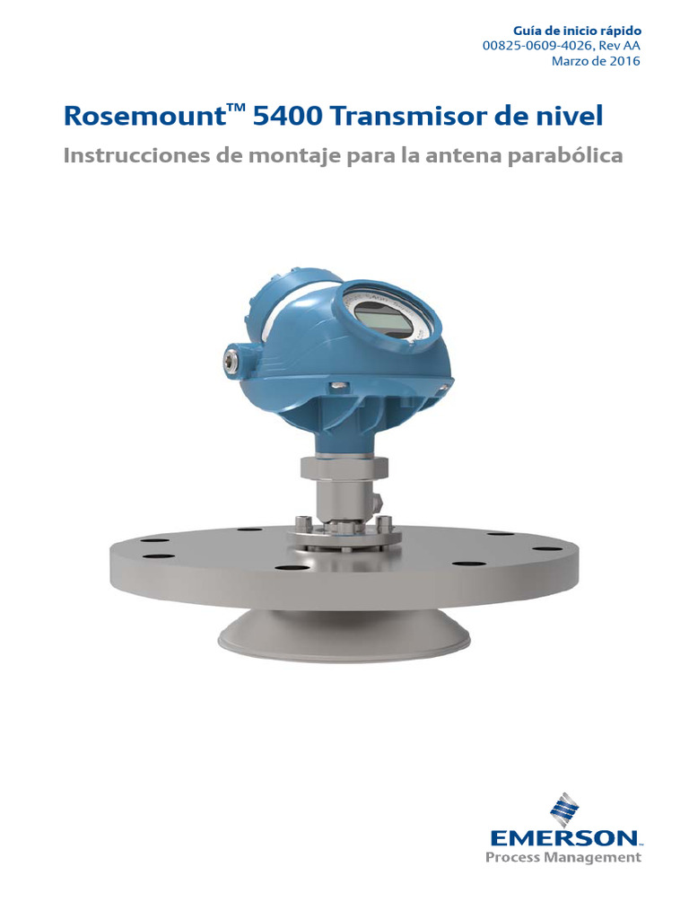 Guía de Inicio Rápido Rosemount 5400 Transmisor de Nivel Instrucciones ...