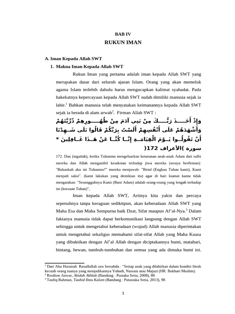 Makna Iman kepada Allah SWT | PDF