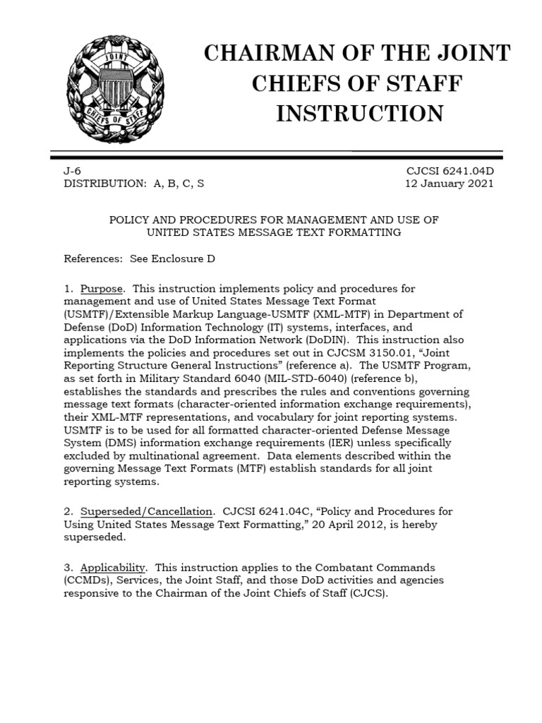 Cjcsi 6241.04D | PDF | Interoperability | United States Department Of ...