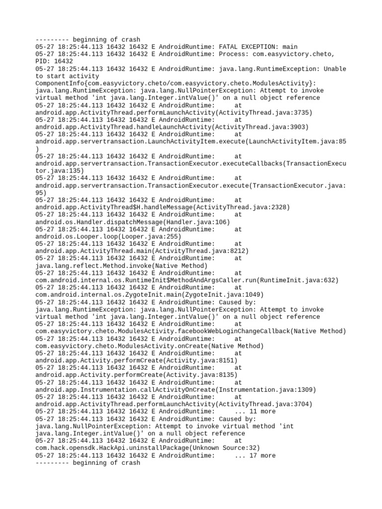 Com - Easyvictory.cheto Logcat | PDF | Java (Programming Language) | Software