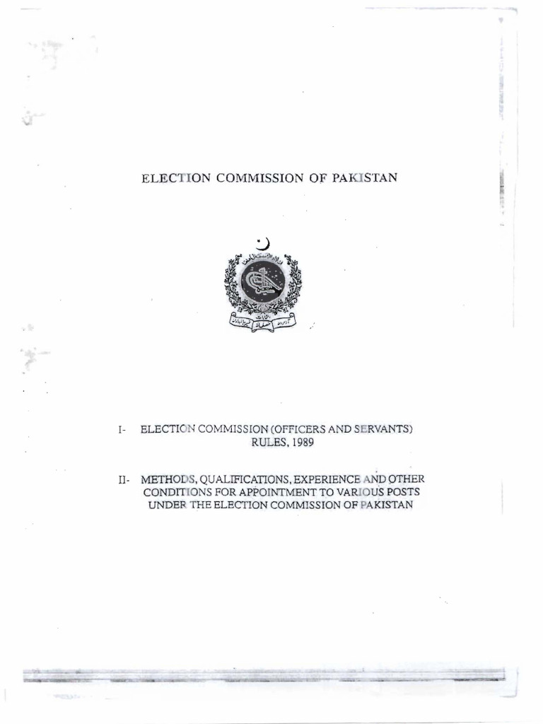 ECP Officers & Servant Rules | PDF | Government | Public Administration