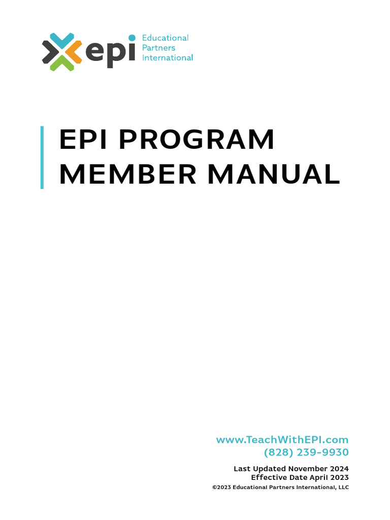 EPI Program Member Manual | PDF | Travel Visa | Social Security Number