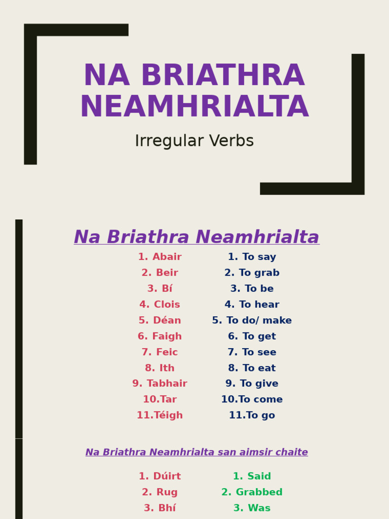 Na Briathra Neamhrialta | PDF