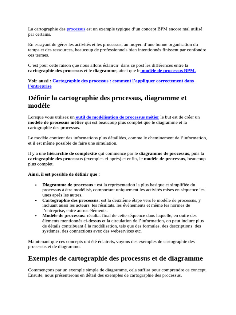 Exemples de cartographie des processus | PDF | Cartographie | Processus ...