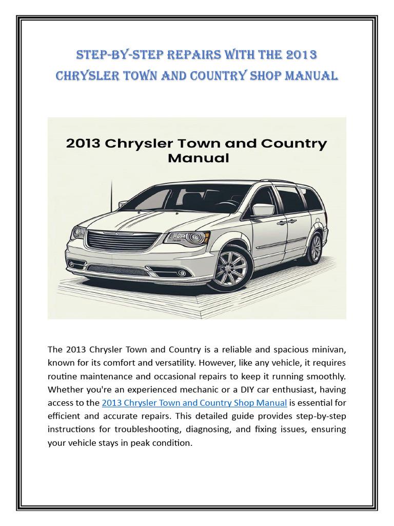 Town And Country Shop Manual