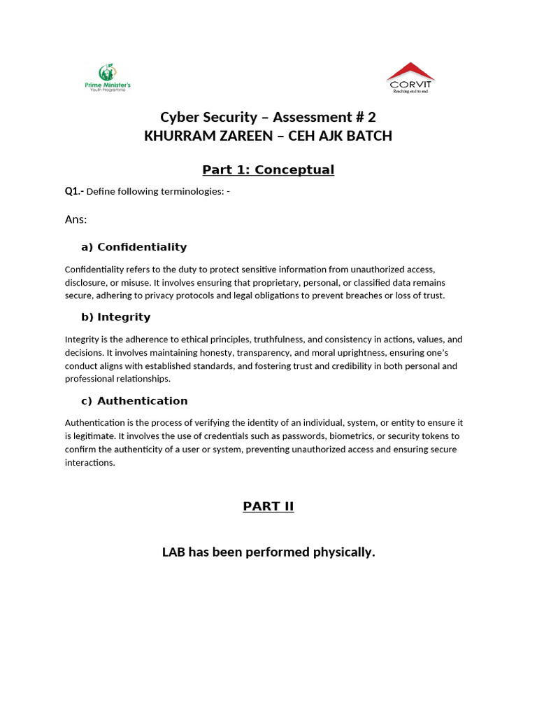 Assesment II - KHURRAM ZAREEN | PDF