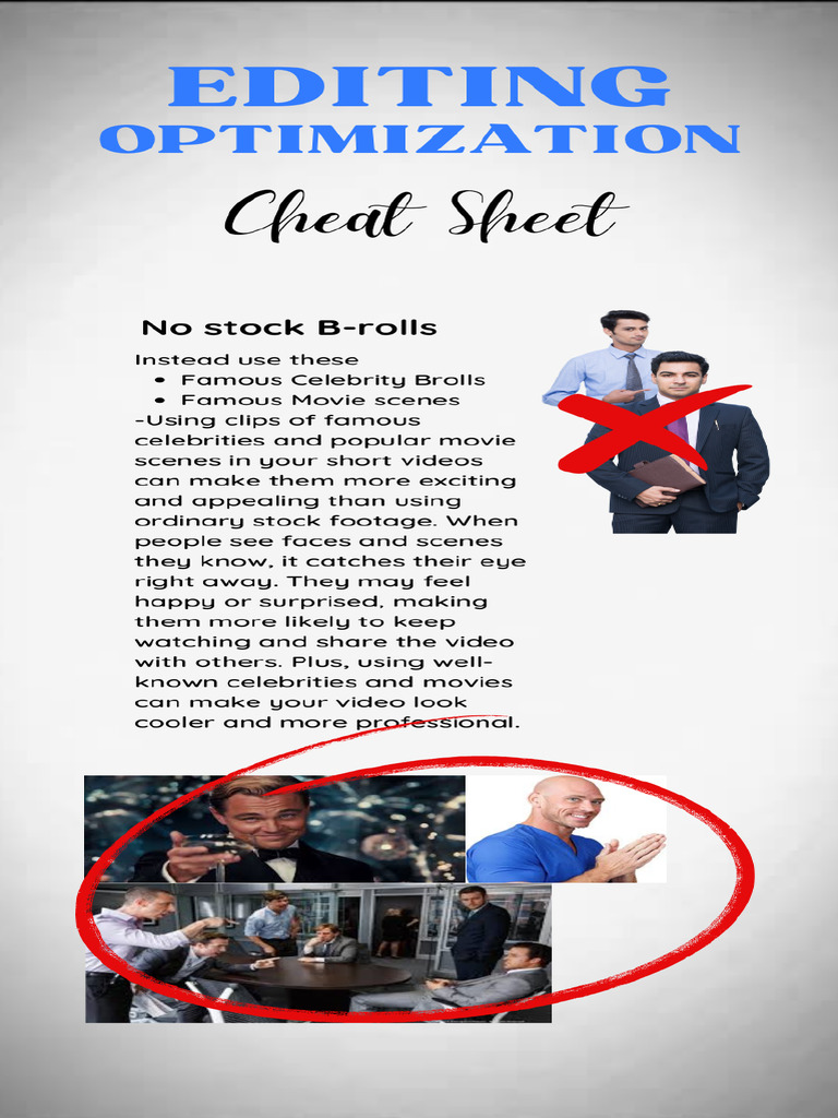 Editing optimization cheatsheet | PDF