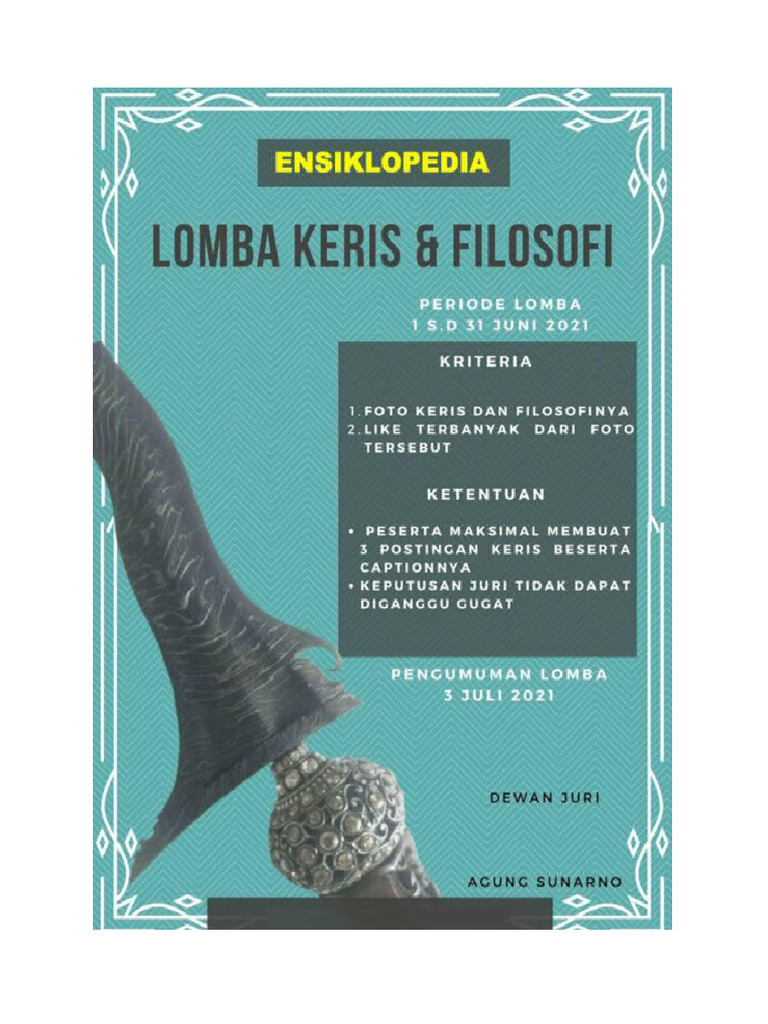 Ensiklopedia Tosan Aji: Keris dan Filosofinya | PDF