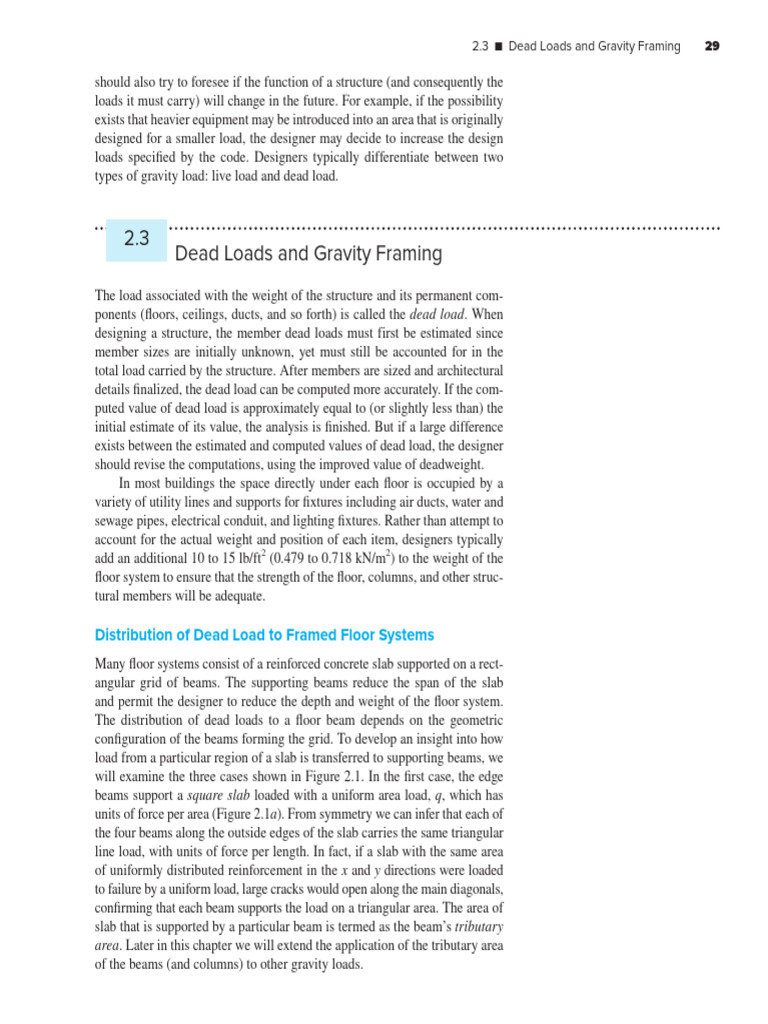 Dead Loads and Gravity Framing Handout1 | PDF | Wall | Beam (Structure)
