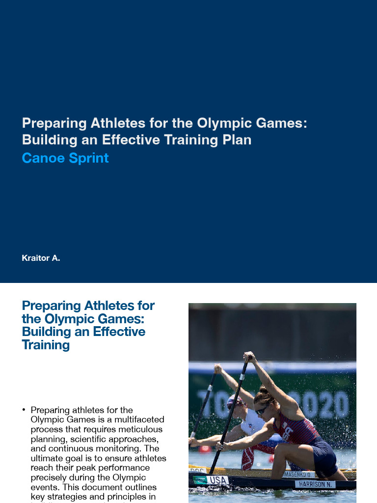 Olympic Canoe Sprint Training Plan | PDF