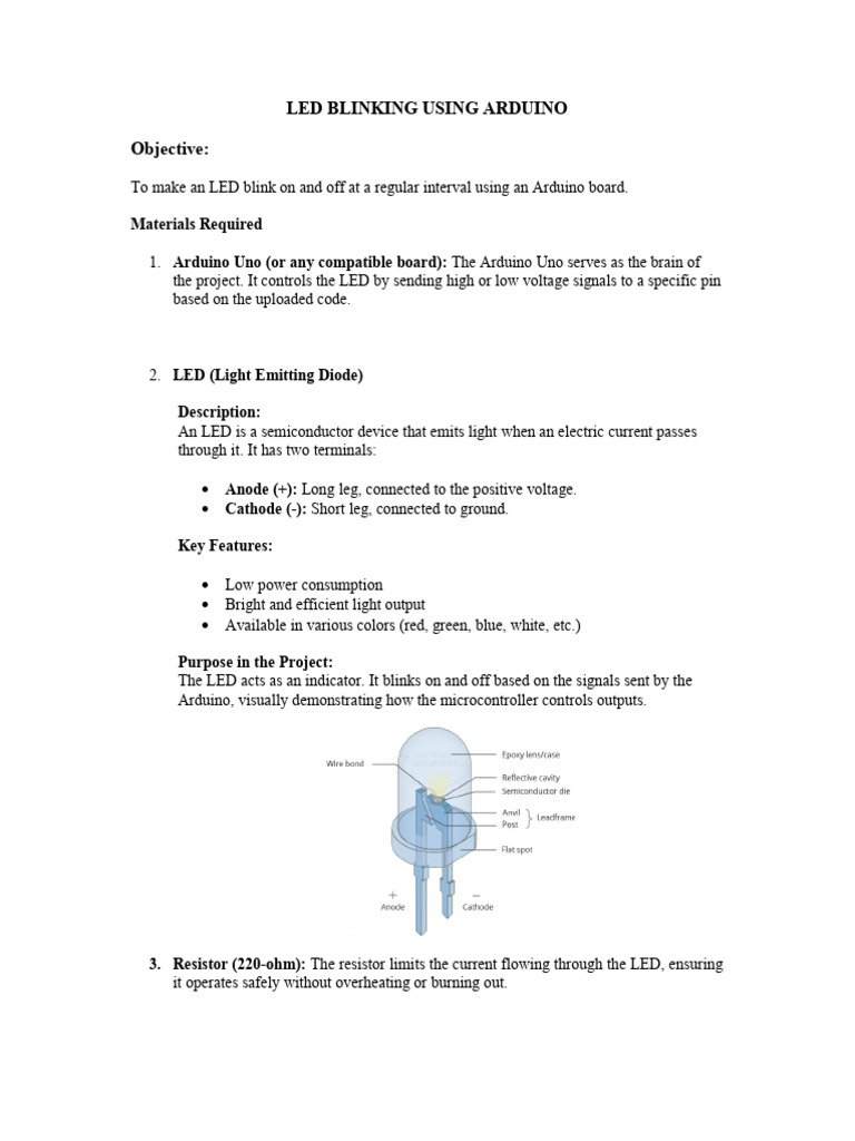 LED Blinking Using Arduino | PDF | Arduino | Light Emitting Diode