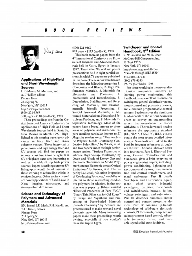 Switchgear and Control Handbook 3rd Edition | PDF | Laser | Ultraviolet