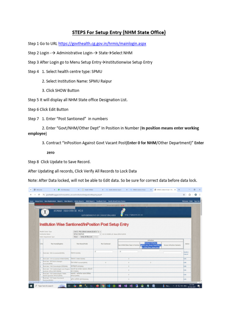 Steps For Set Up Entry State | PDF