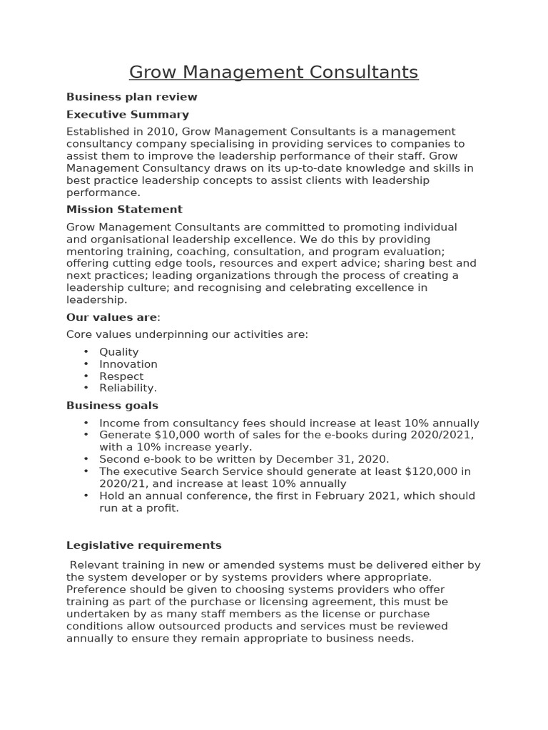 Grow Management Consultants | PDF | Budget | Revenue