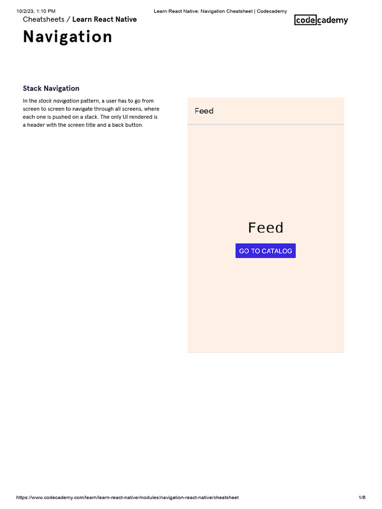 React Native Navigation Guide | PDF | Operating System Families ...