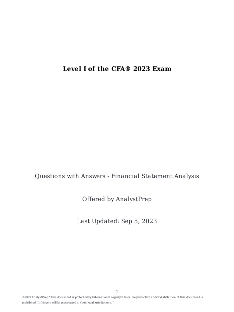 CH 3 Financial Statement Analysis 87B9AE9EFB | PDF | Auditor's Report | Audit