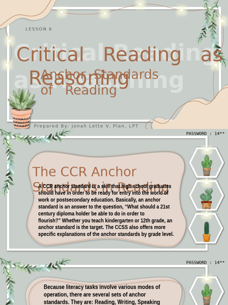 CCR Anchor Standards in Reading | PDF | Cognition | Cognitive Science
