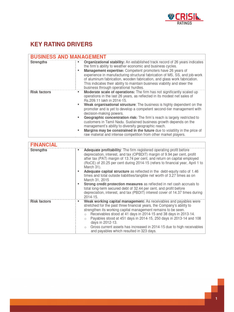Crisil Rating | PDF | Debt | Expense