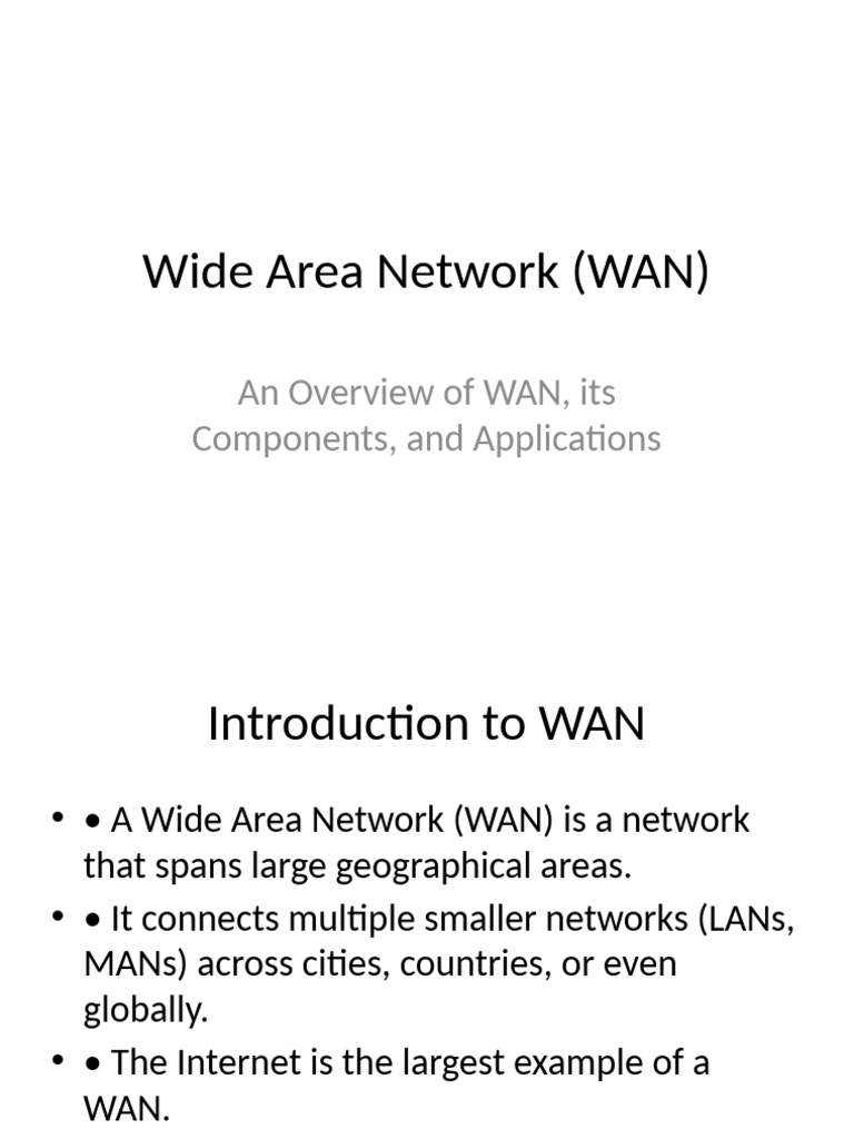 Overview of WAN Technologies and Uses | PDF