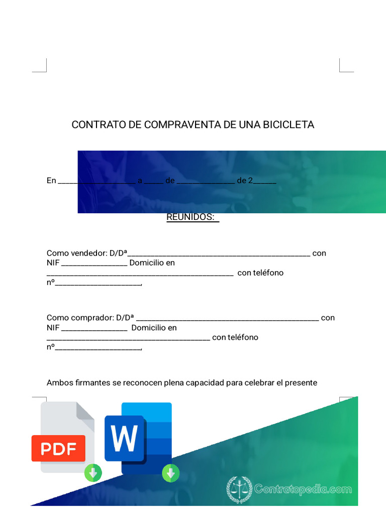 Contrato de Compraventa de Una Bicicleta | PDF