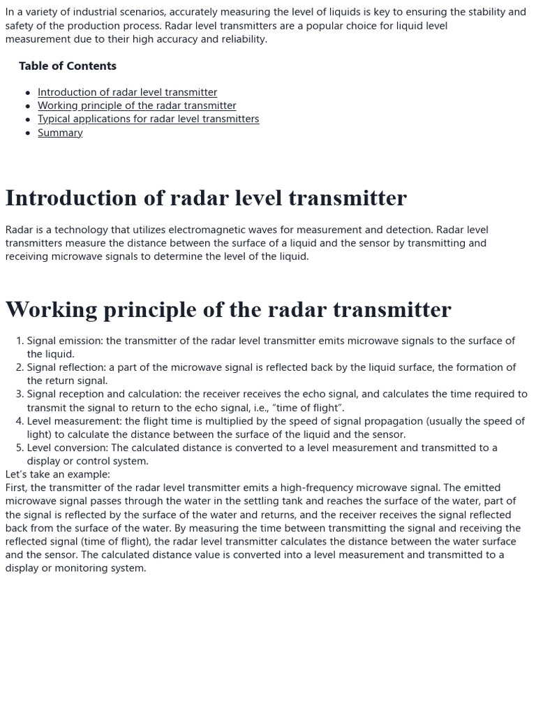 Basic_Radar Working Principle | PDF | Radar | Transmitter