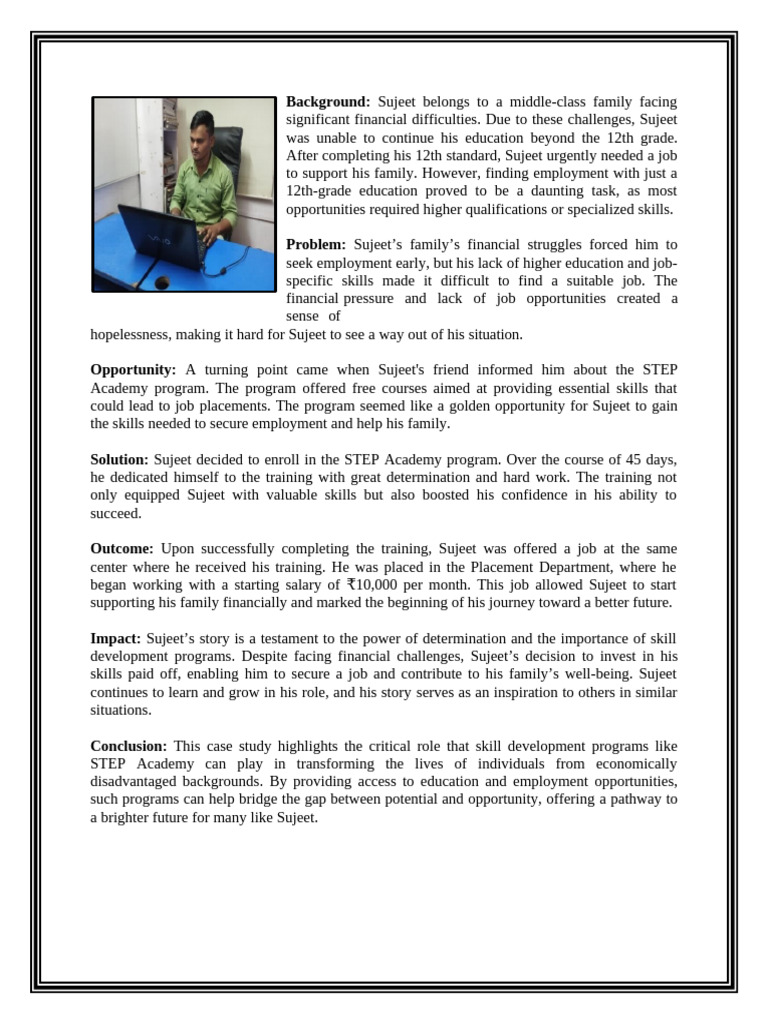 Sujeet Cash Study | PDF | Employment