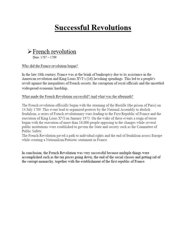 Real Life Examples of Successful Revolutions Word | PDF | Nelson ...