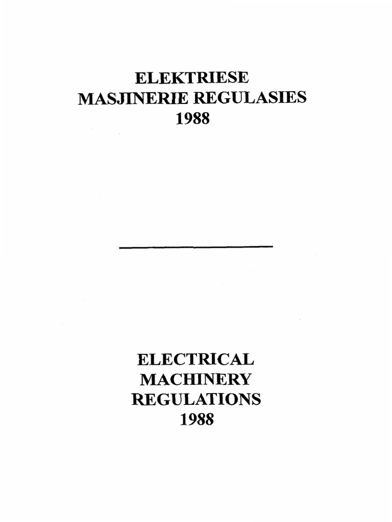 Electrical Machinery Regs | PDF