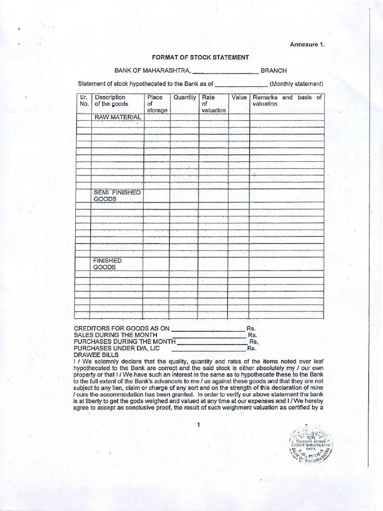 Stock STMT Format - 0001 | PDF