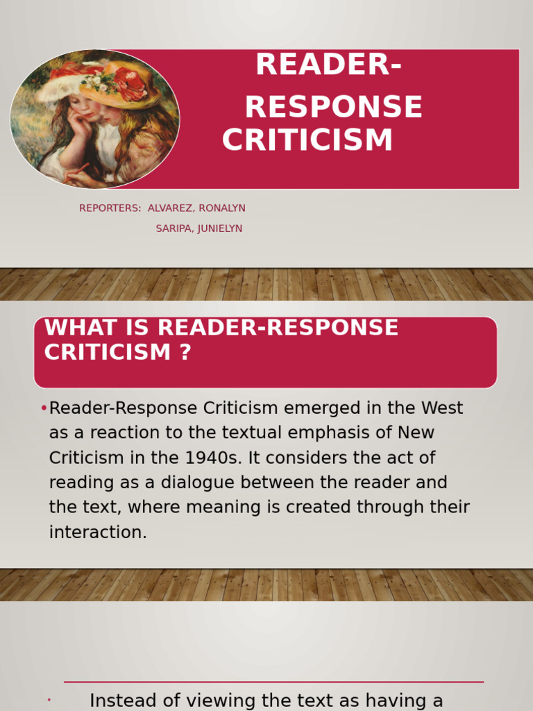 Reader Response Criticism Copy | PDF | Social Psychology | Liberal Arts ...