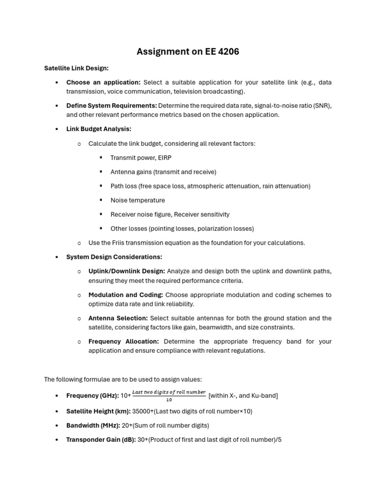 Assignment Satellite | PDF