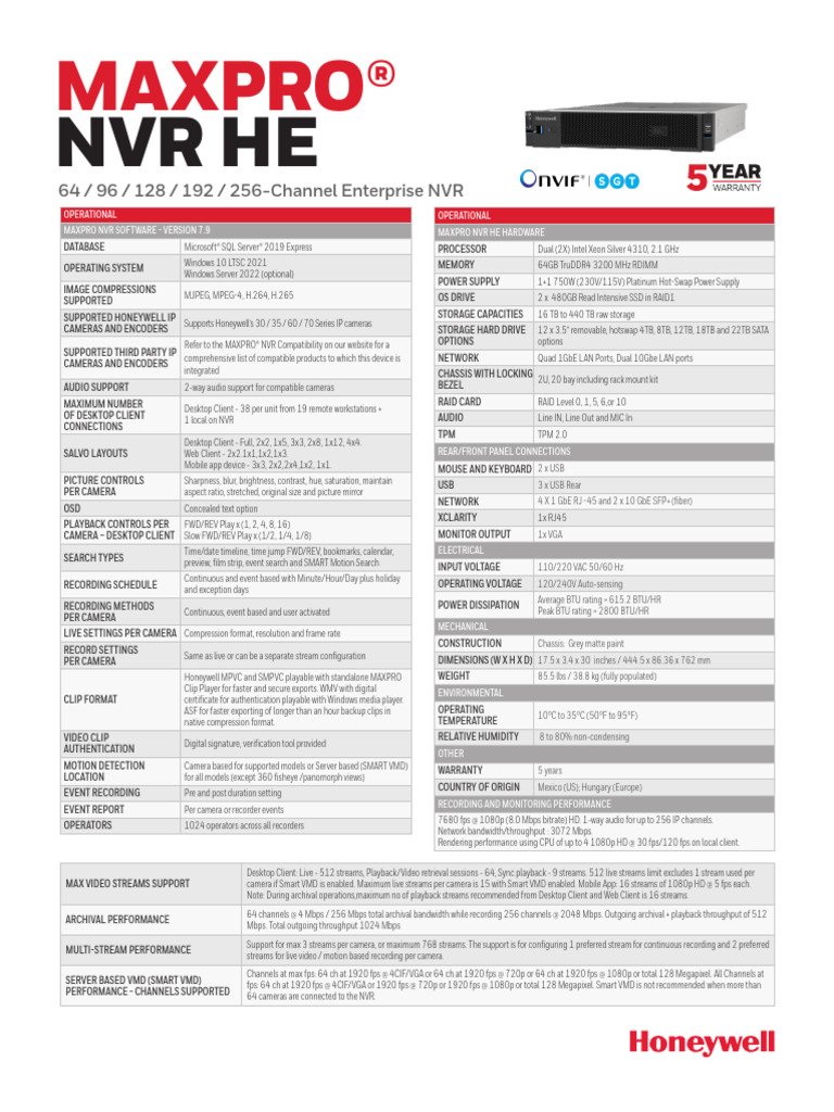 MAXPRO NVR HE - 64-256ch - VMSR790 - US (0424) | PDF | Hard Disk Drive ...