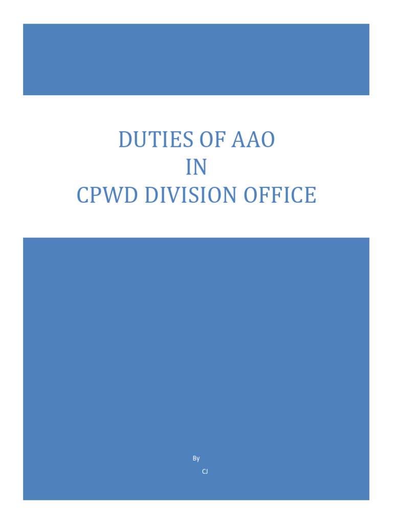 Aao Duties - CPWD Division Compiled | PDF | Expense | Receipt