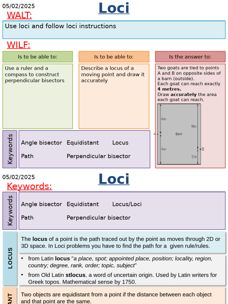2-Loci | PDF | Circle | Perpendicular