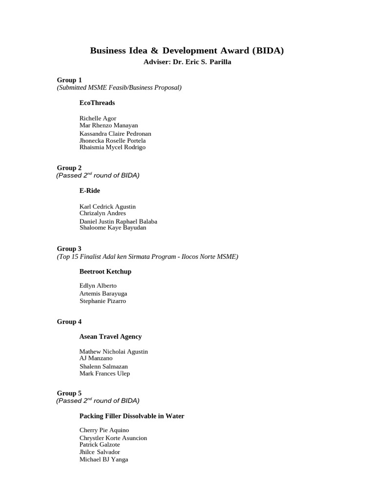 Groups-of-BIDA-Business-Idea-Development-Award (1) | PDF