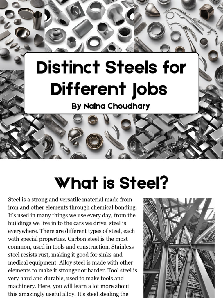 Distinct Steels For Different Jobs | PDF | Steel | Stainless Steel