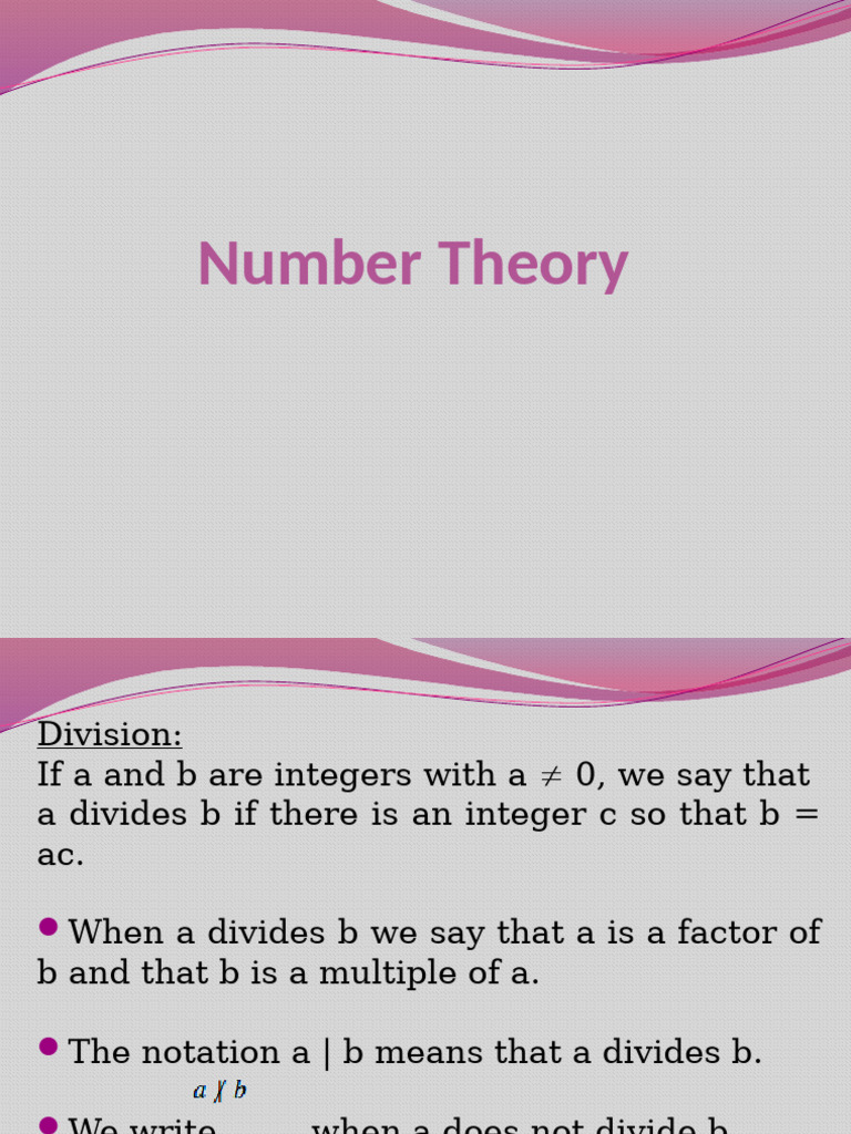 Number Theory | PDF | Prime Number | Discrete Mathematics
