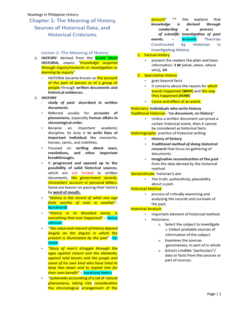 PHILHIS (1) | PDF | Primary Sources | Historian